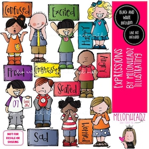 Expressions Clip Art Emotions Clip Art Feelings Clip Art COMBO PACK - Etsy