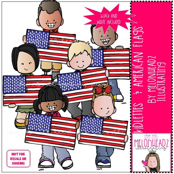 Kidlettes With American Flags Clip Art Mini - Etsy