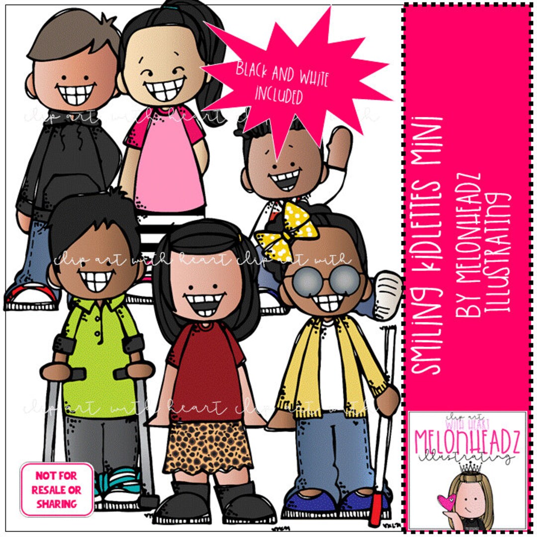Smiling Kidlettes Clip Art - Mini - Etsy
