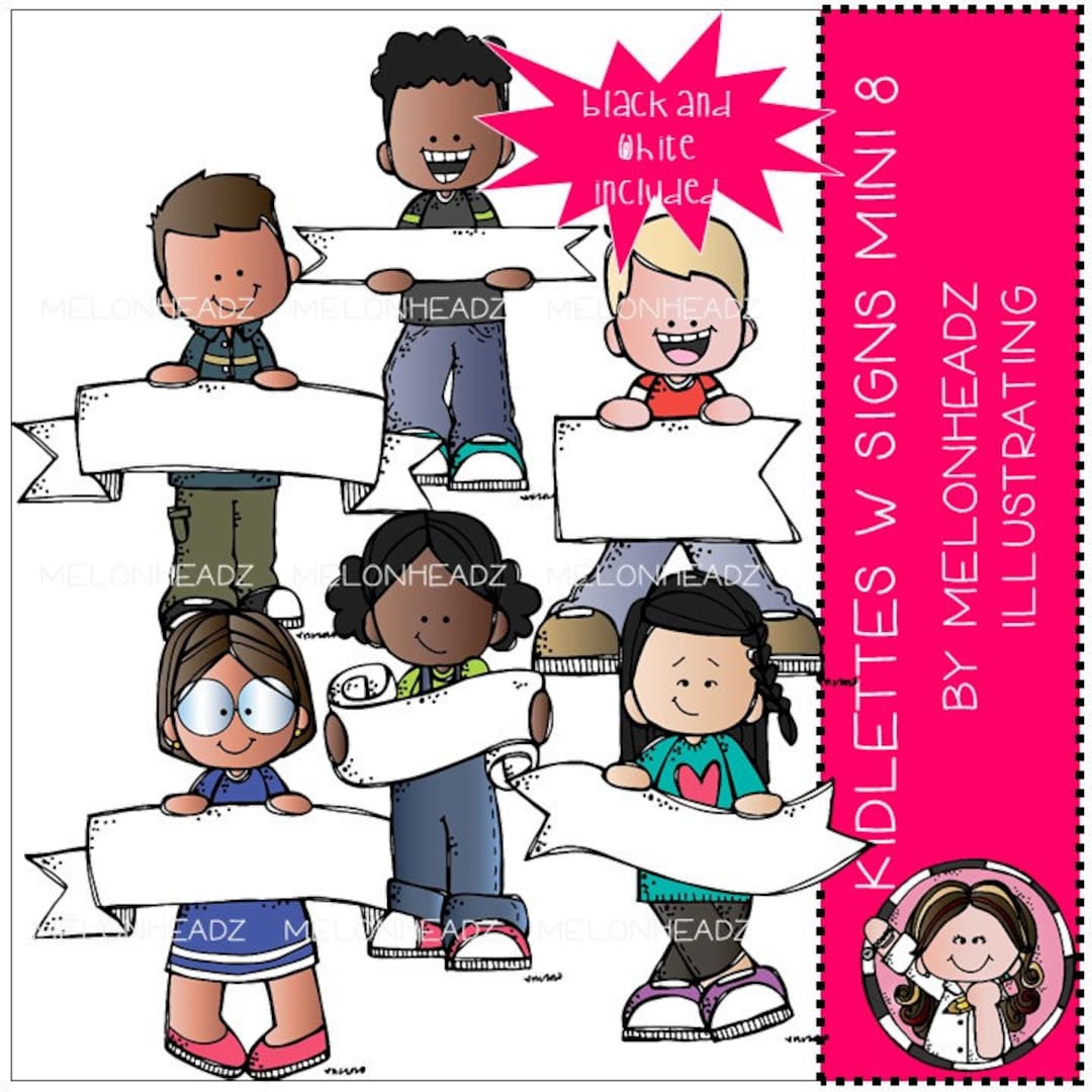 Kidlettes Clip Art - With Signs - Set 8 - Mini - Etsy