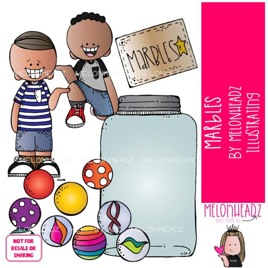 Marbles Clip Art, Jar, Play COLORED Version - Etsy