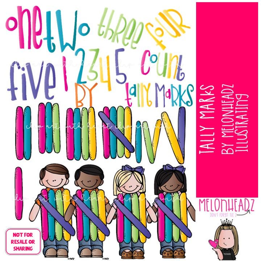 Tally Marks Clip Art, Math Clip Art, Counting Clip Art COLORED Version ...