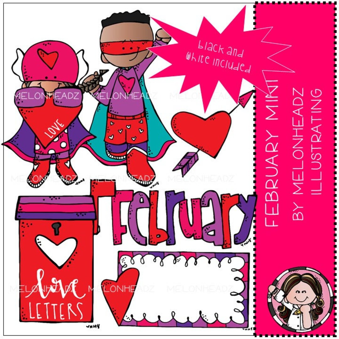 February Clip Art Black And White
