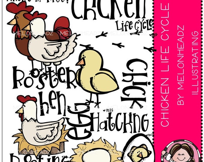 Life Cycle Clip Art - Chicken Life Cycle Clip Art - Egg Clipart - Chick ...