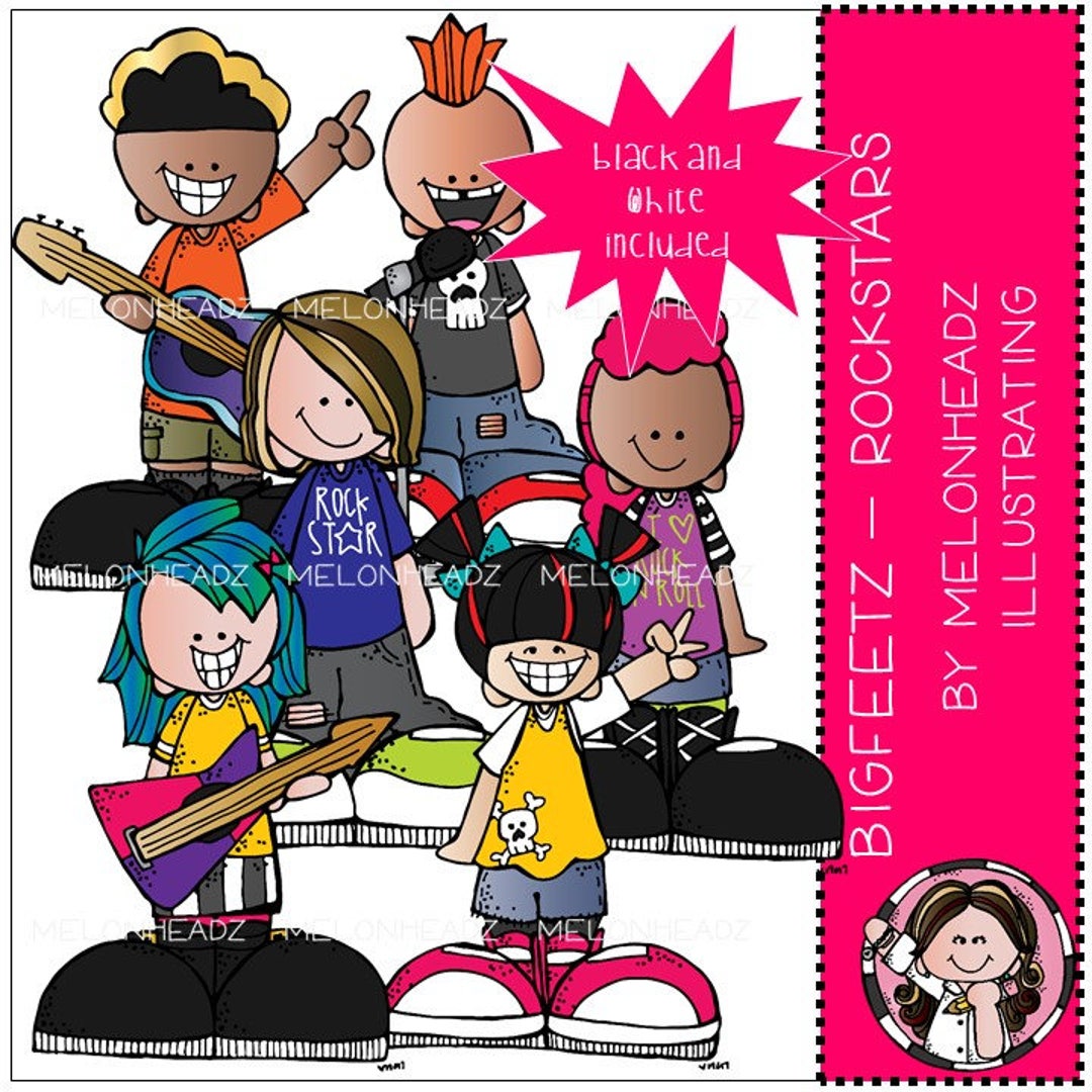 Bigfeetz Clip Art - Rockstars - Mini - Melonheadz Illustrating - Etsy