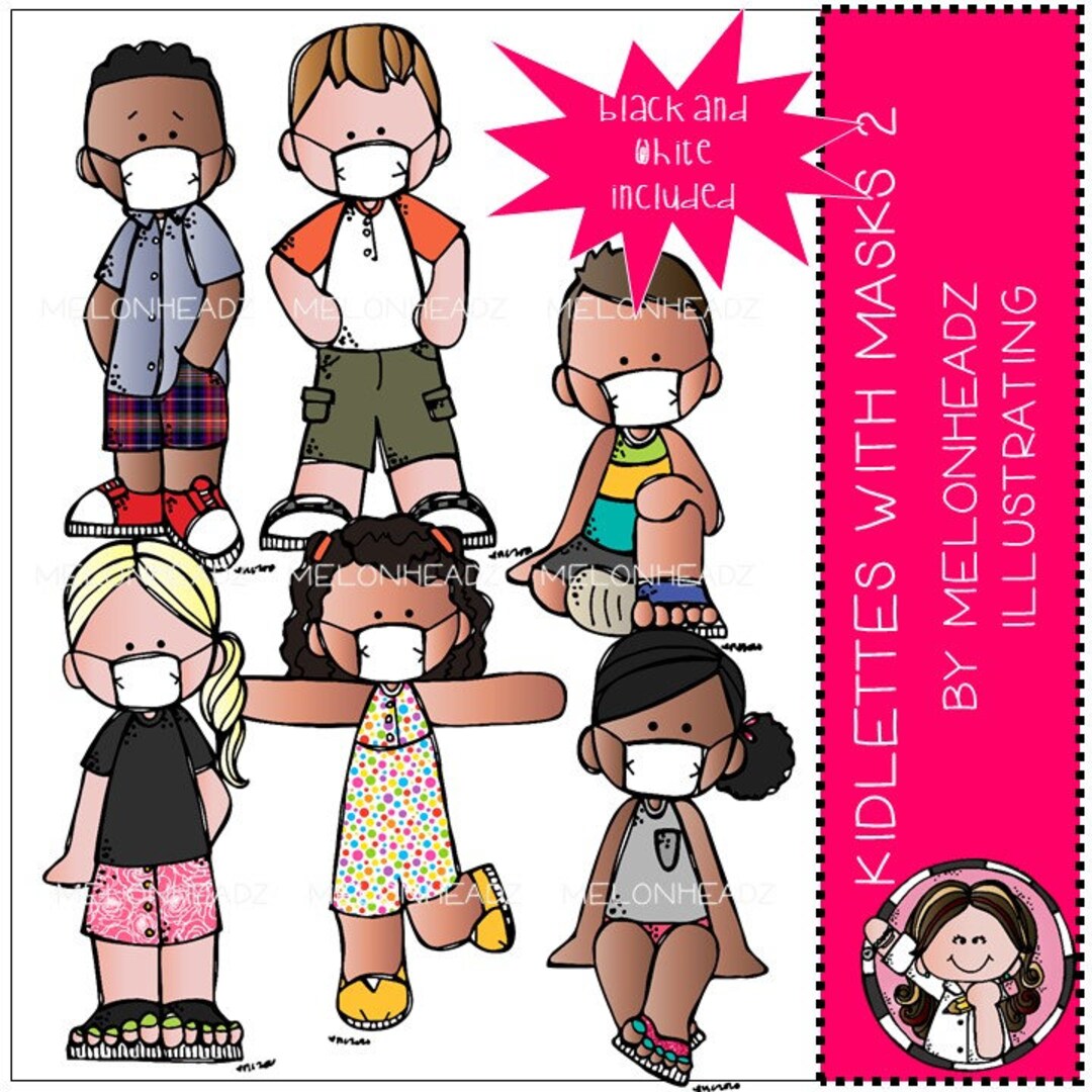 Kidlettes With Masks Clip Art Set 2 Mini - Etsy