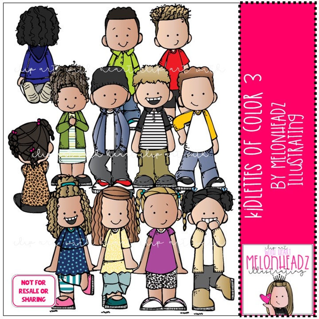 Kidlettes of Color Clip Art - Set 3 - COMBO PACK - Etsy