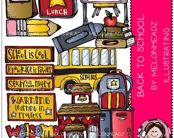 Back to School Clip Art Graphics Hand-drawn Digital Illustrations ...