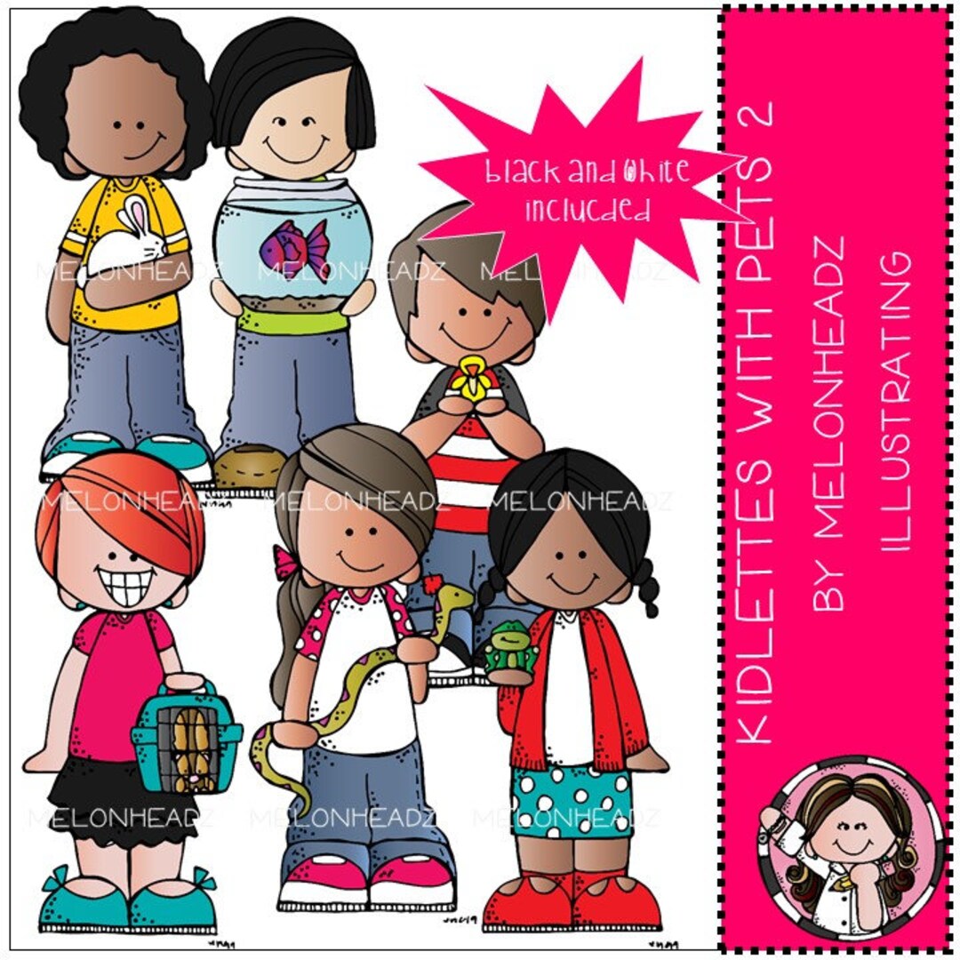 Kidlettes With Pets Clip Art - Set 2 - Mini - Etsy