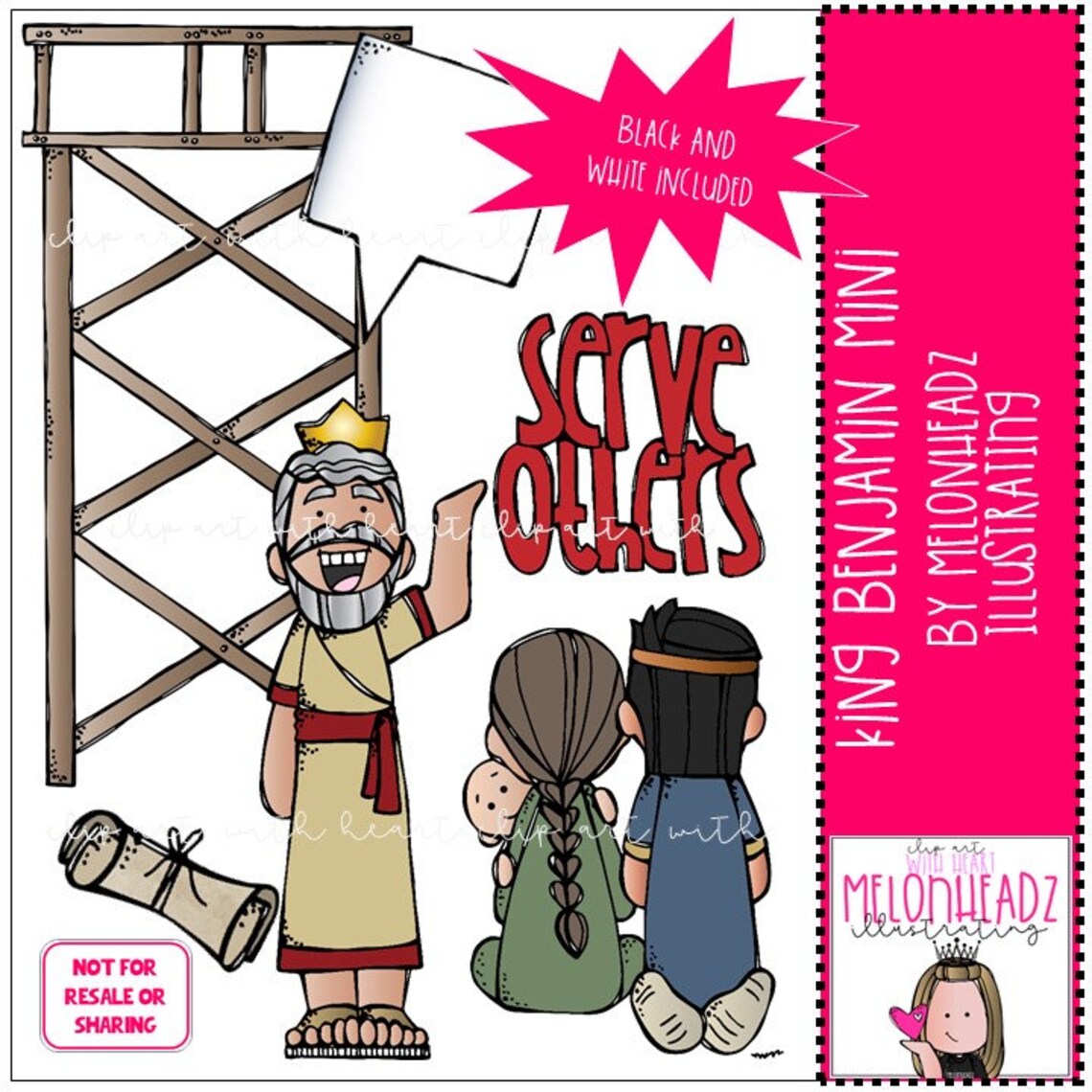 King Benjamin Clip Art LDS Mini - Etsy