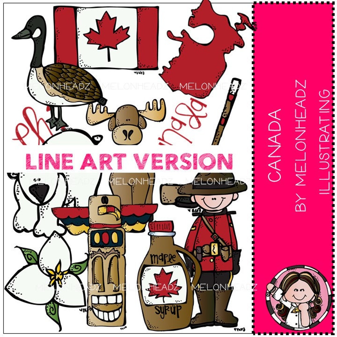 Canada Clip Art - LINE ART - Etsy