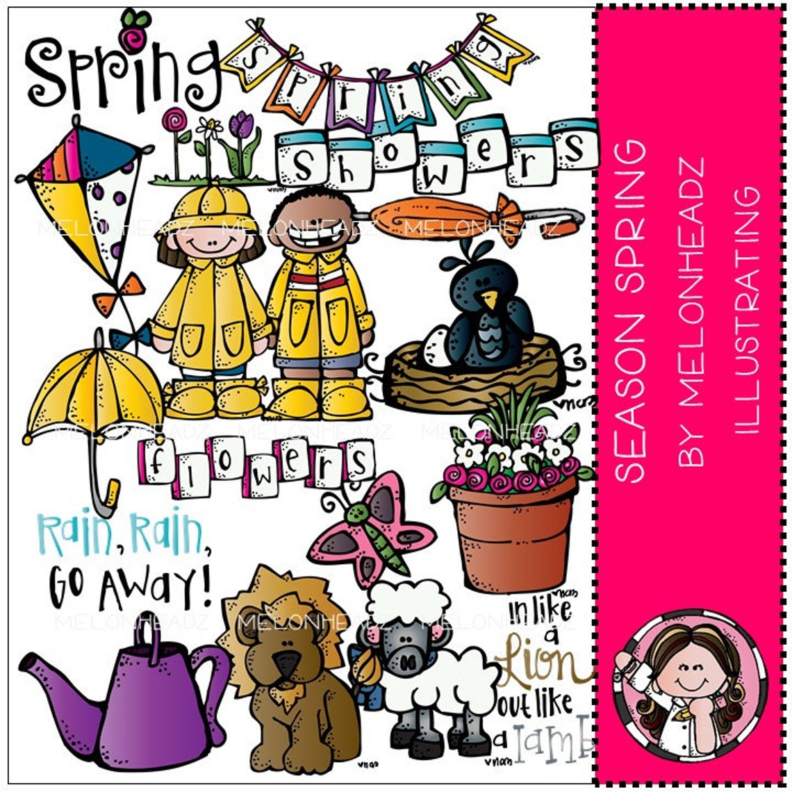 Season Spring Clip Art Combo Pack - Etsy