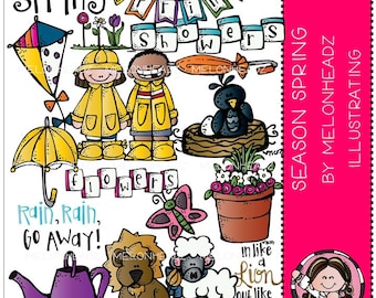 Season Spring Clip Art Combo Pack - Etsy