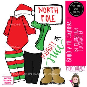 Build A Me Clip Art, Christmas Clip Art Set 1 Mini - Etsy