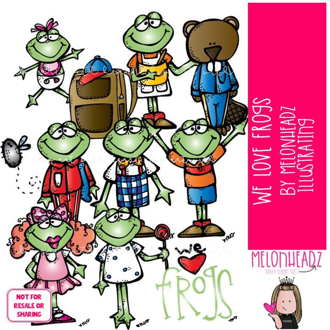We Love Frogs Clip Art, Frog Clip Art, Literature Clip Art COLORED ...