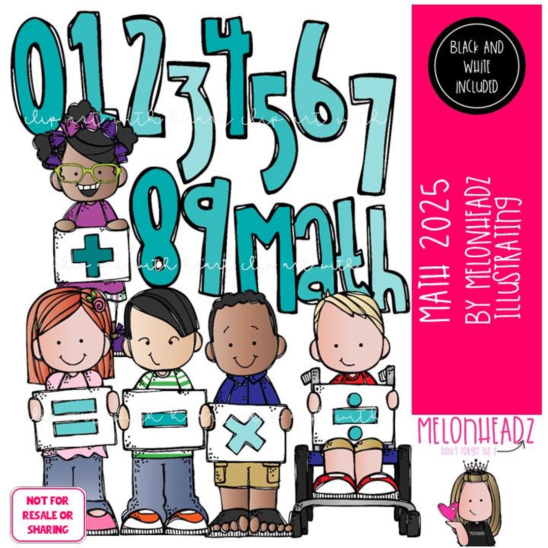 Math Clip Art 2025, Counting Clip Art, Numbers Clip Art COMBO PACK ...