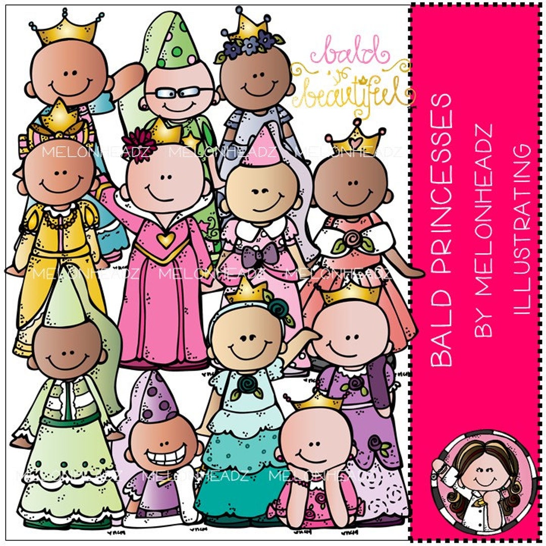 Bald Princess Clip Art for Baylee - Combo Pack - Etsy