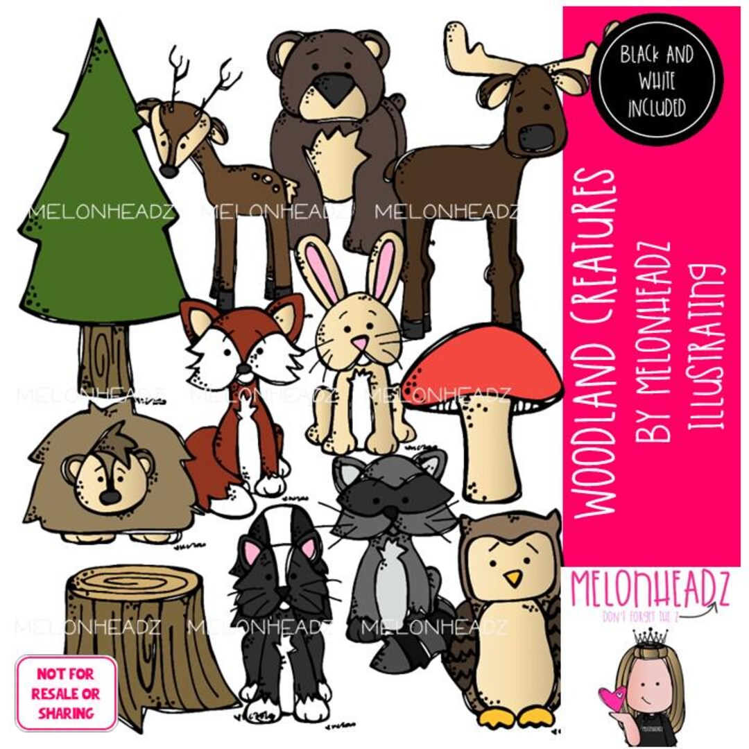 Woodland Creatures Clip Art 2020, Forest Animals COMBO PACK - Etsy