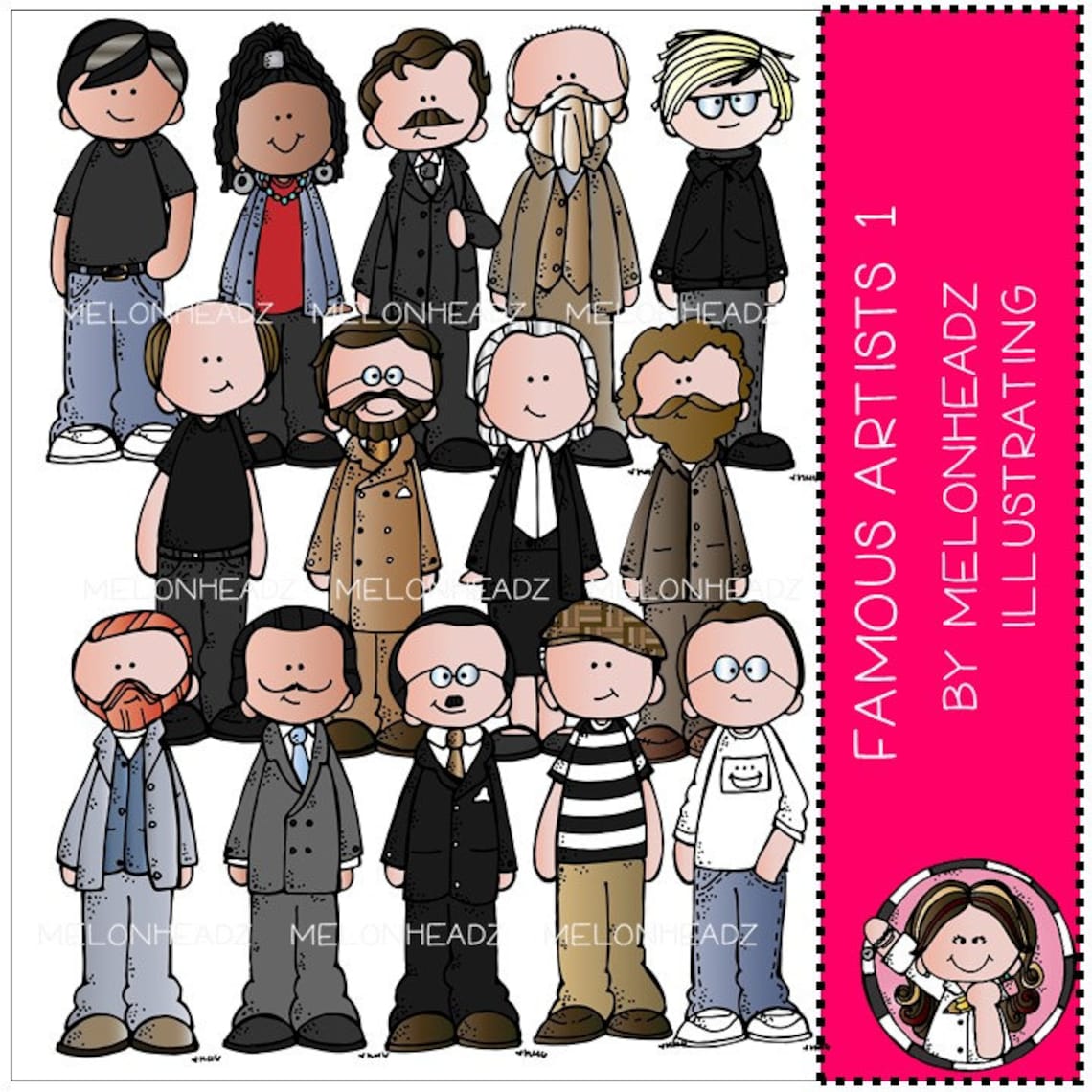 Famous Artists Clip Art Part 1 COMBO PACK - Etsy