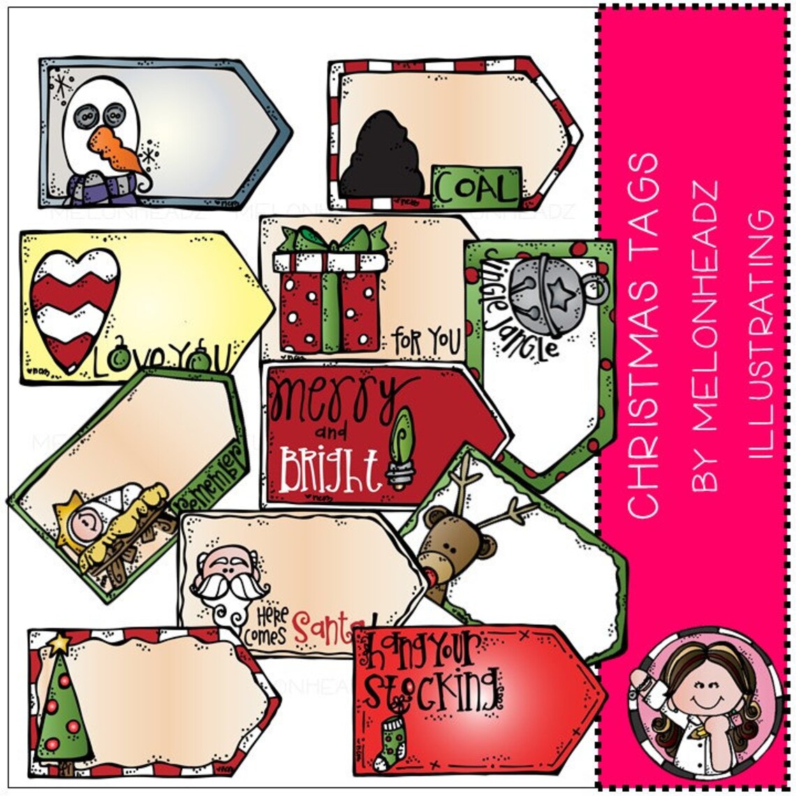 Christmas Gift Tags Clip Art COMBO PACK - Etsy