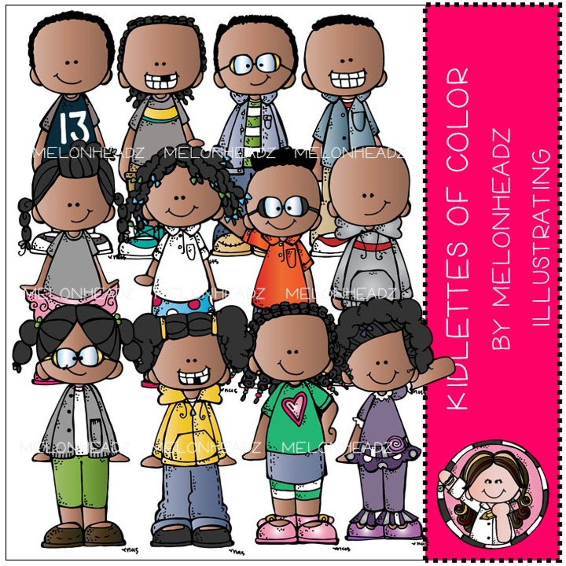 Kidlettes of Color Clip Art - Etsy