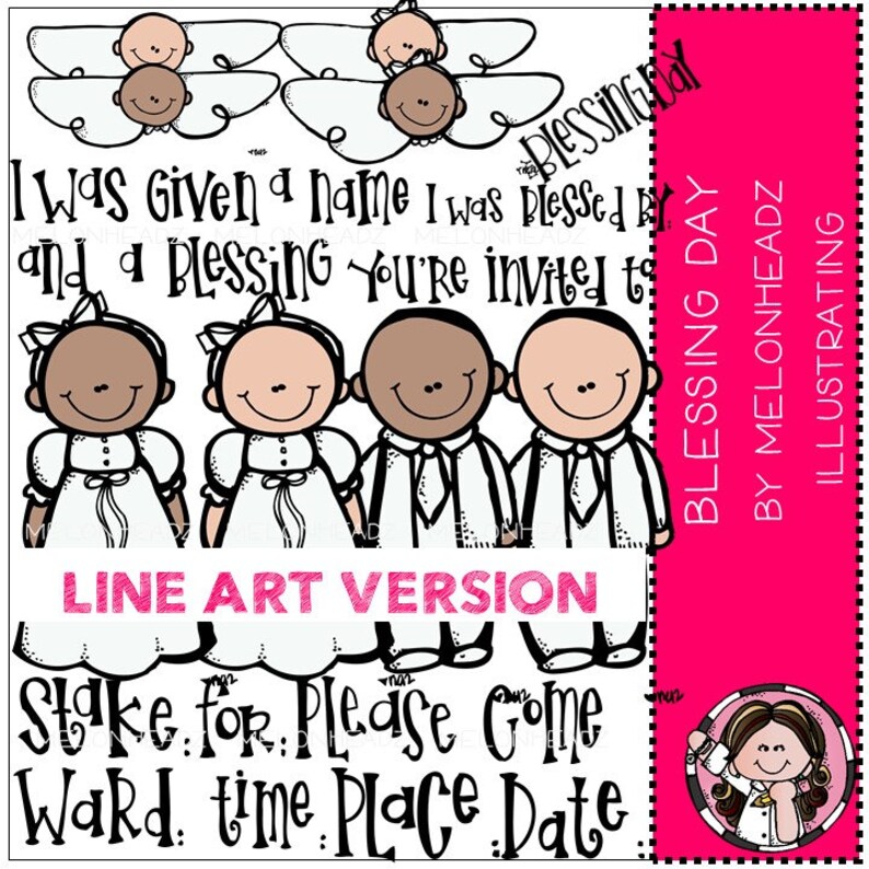 Blessing Day Clip Art - LINE ART - LDS / Mormon - Etsy