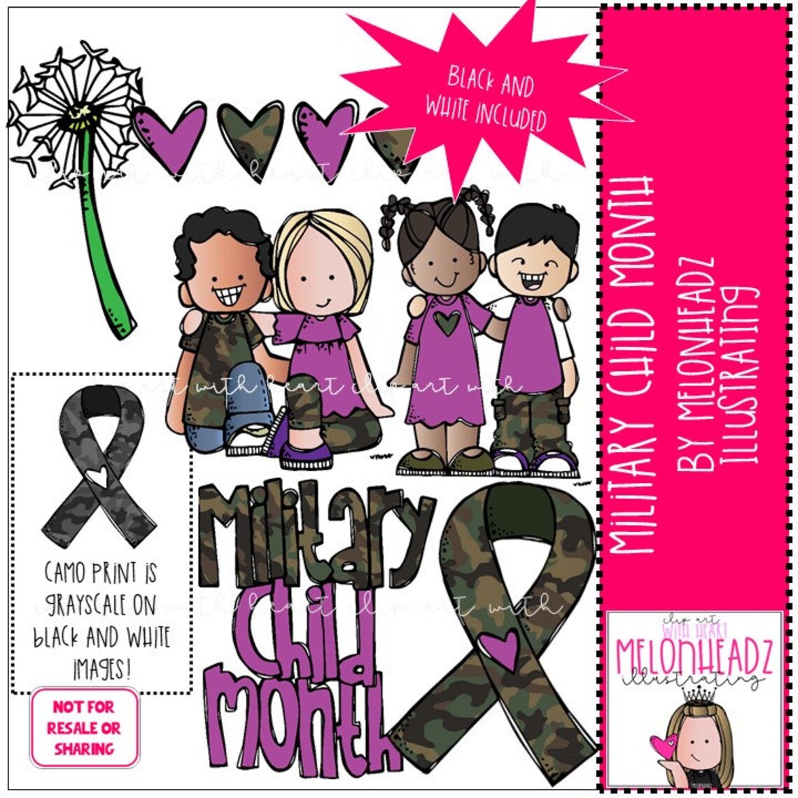 Military Child Month Clip Art Mini | Etsy