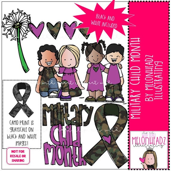Military Child Month Clip Art Mini | Etsy