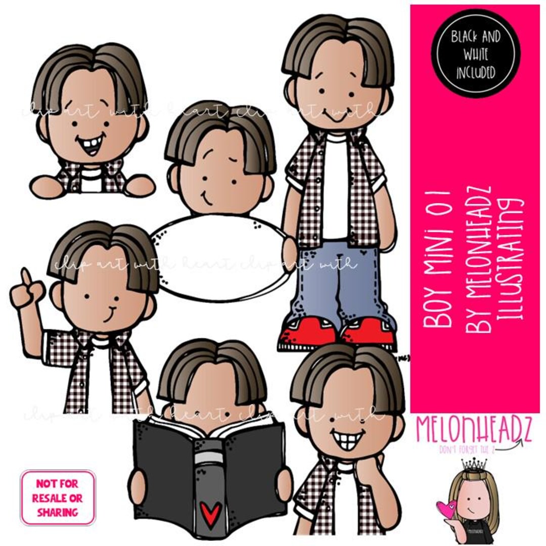 Boy 01 Clip Art, Kidlette, Kid Mini - Etsy