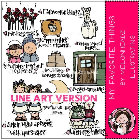 My Favorite Things Clip Art LINE ART - Etsy Australia
