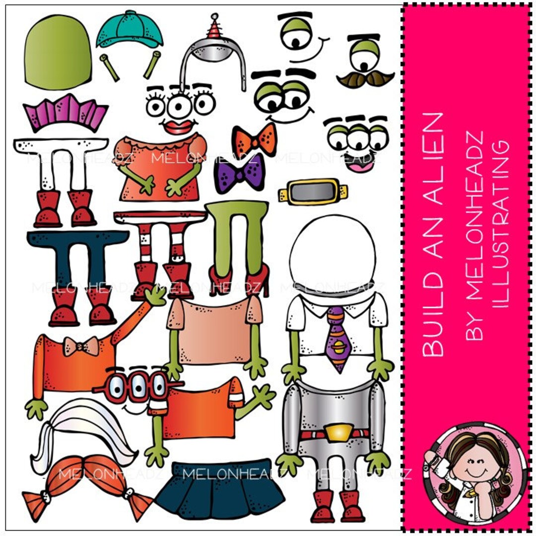 Build an Alien Clip Art - Combo Pack - Etsy