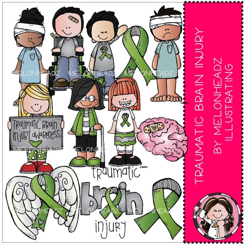Traumatic Brain Injury Clip Art - Awareness - COMBO PACK - Etsy
