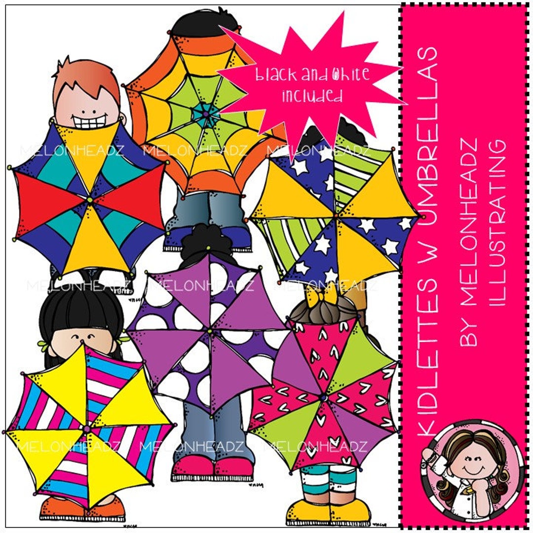 Kidlettes Clip Art - With Umbrellas - Mini - Etsy