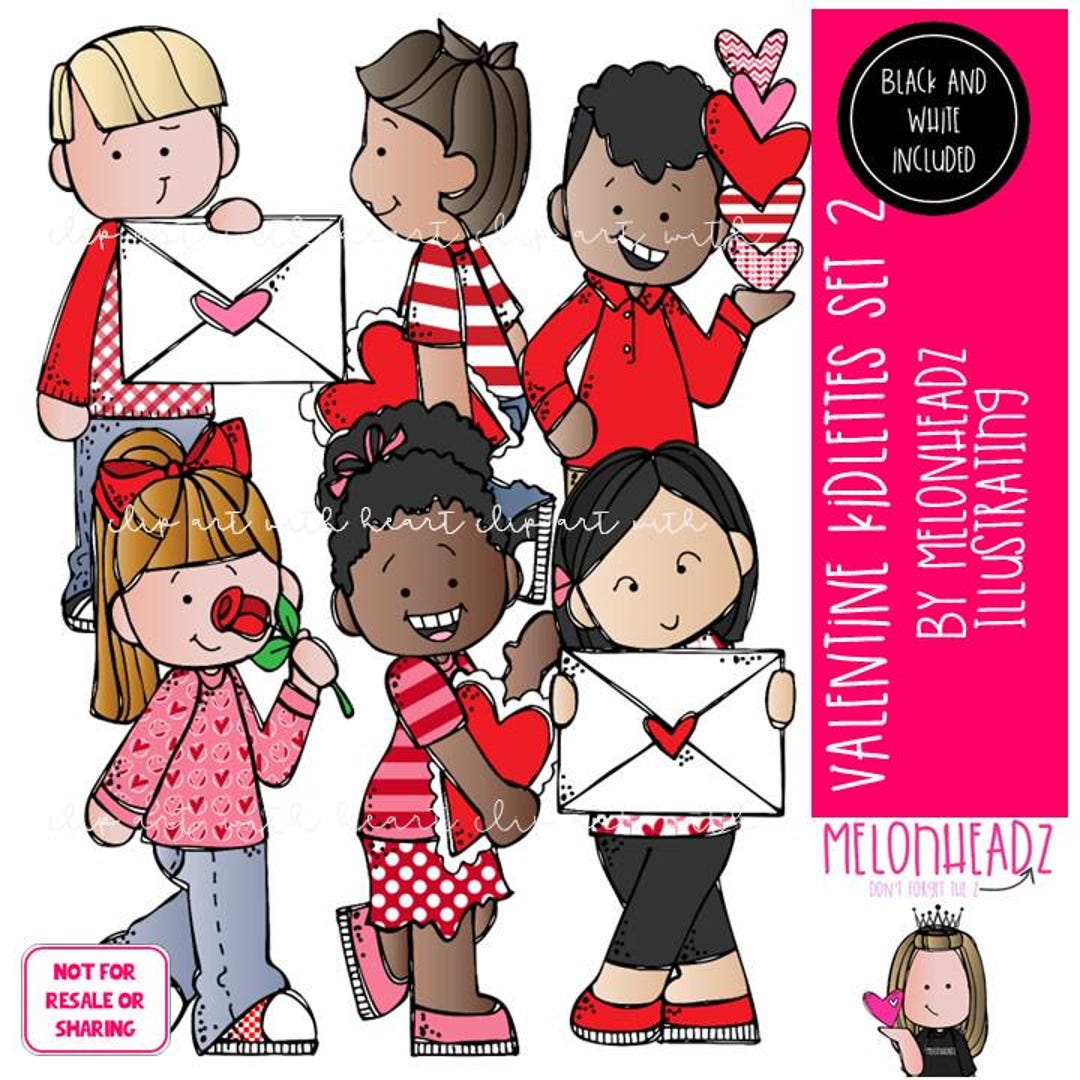 Valentine Kidlettes Clip Art Mini Set 2 - Etsy