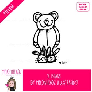 3 Bears Clip Art, Goldilocks, Literature, Book Companion LINE ART and ...