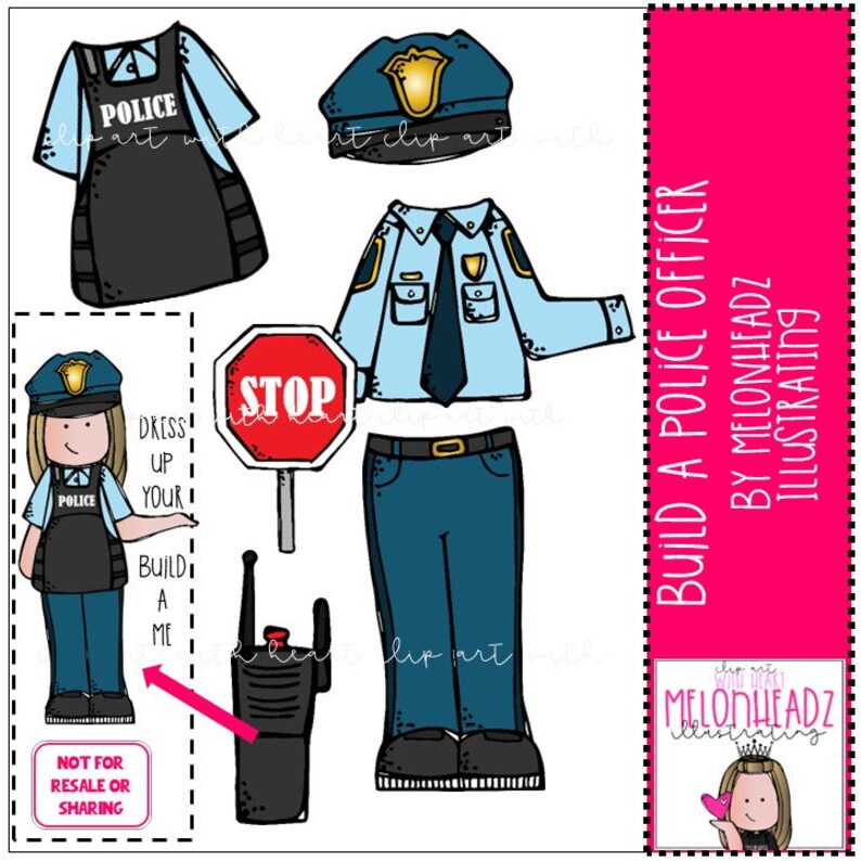 Build-a-police Officer Clip Art Build-a-me/teacher Mini - Etsy