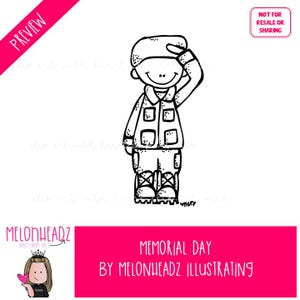 Memorial Day Clip Art Military Clip Art Veterans Day Clip Art LINE ART ...