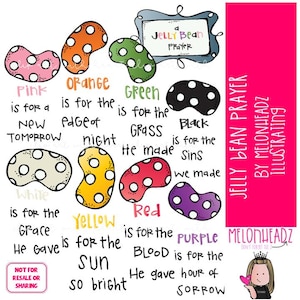 A Jelly Bean Prayer Clip Art Easter Clip Art COLORED Version - Etsy