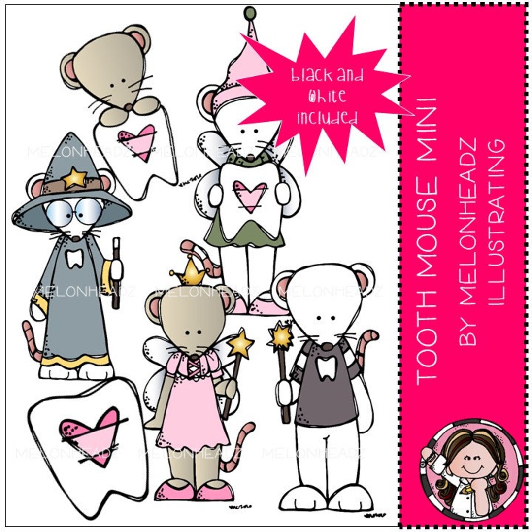 Tooth Mouse Clip Art - Mini - Etsy