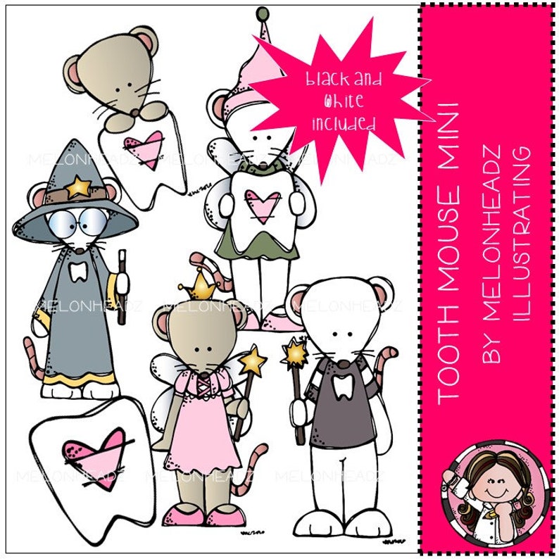 Tooth Mouse Clip Art - Mini - Etsy