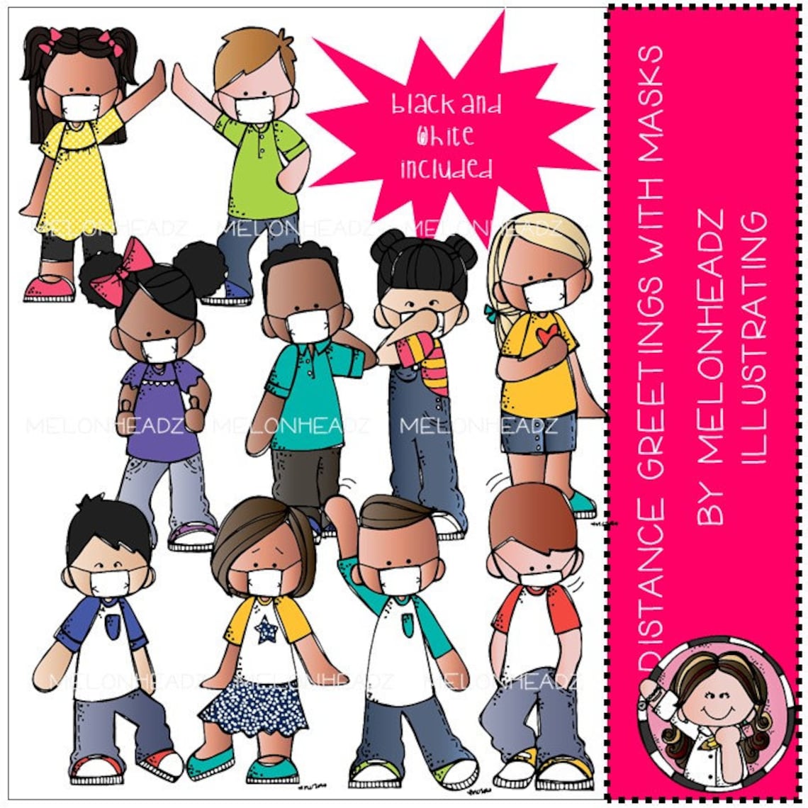 Distance Greetings Clip Art With Masks Mini | Etsy