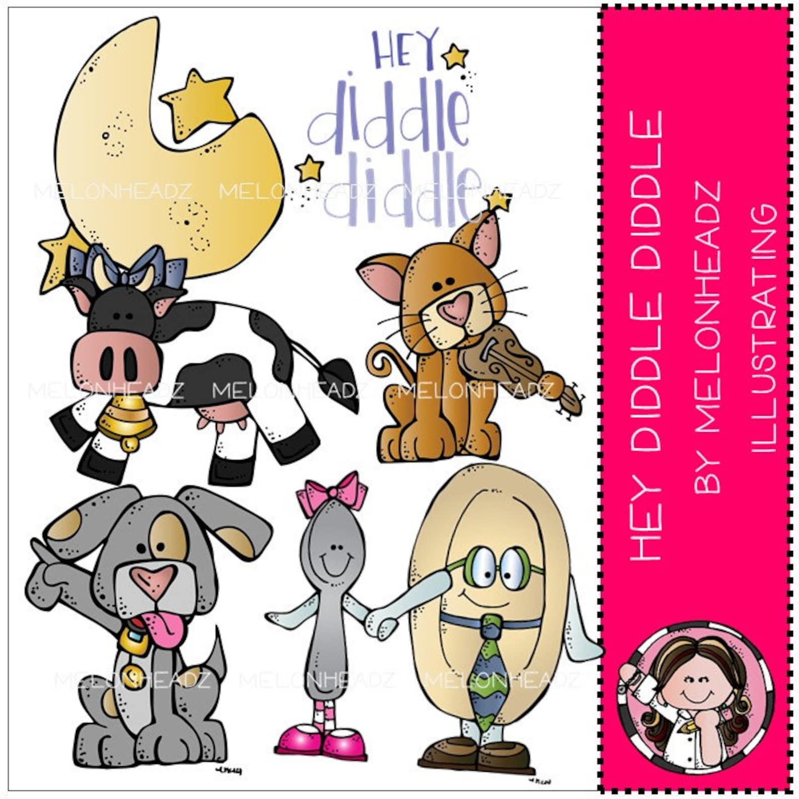 Hey Diddle Diddle Clip Art Combo Pack - Etsy