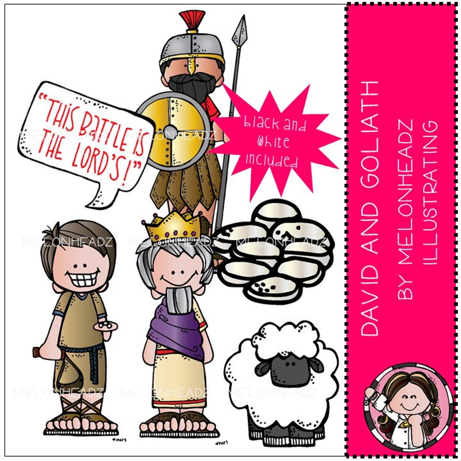 David and Goliath Clip Art Mini - Etsy