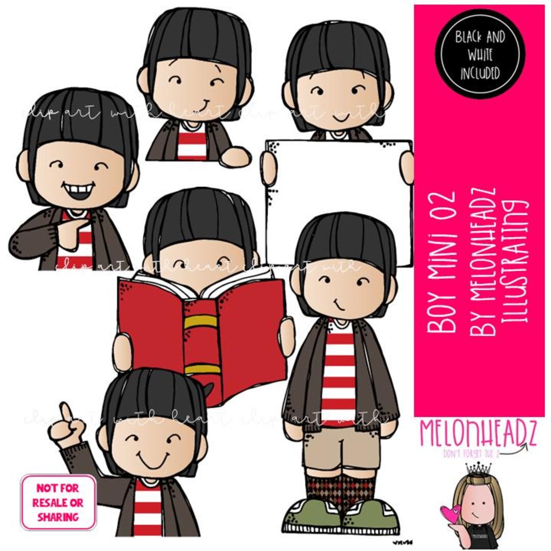 Boy 02 Clip Art, Kid Clip Art, Kidlette Clip Art Digi Stamps Mini - Etsy