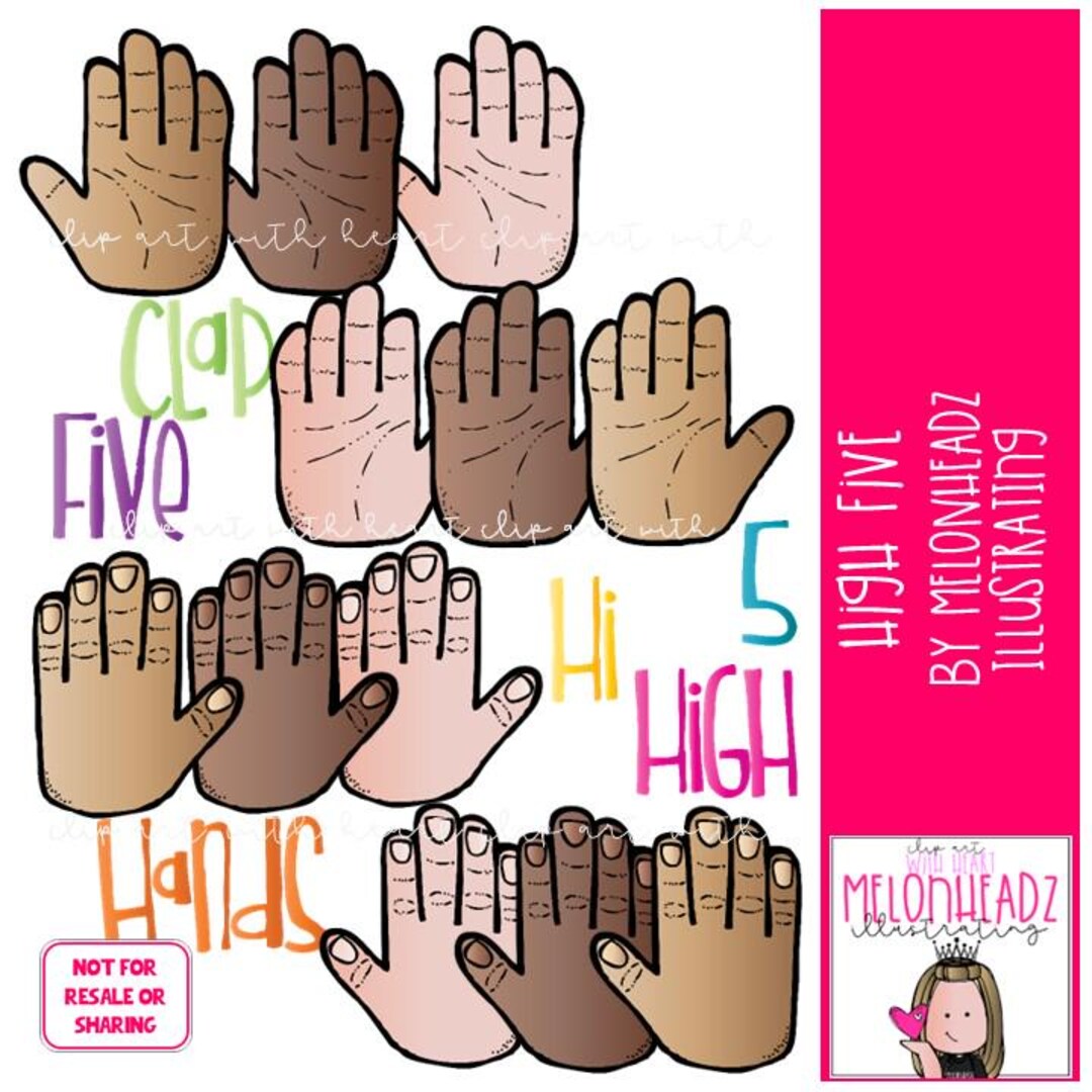 High Five Clip Art Hand Clip Art COLORED Version - Etsy