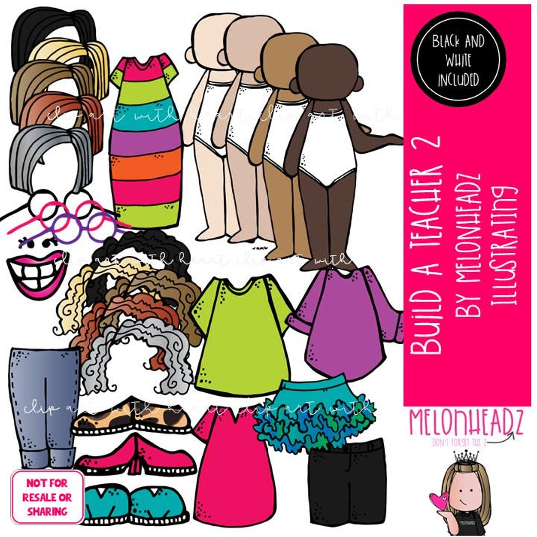 Build a Teacher 2 Clip Art, Me, Bodies COMBO PACK - Etsy