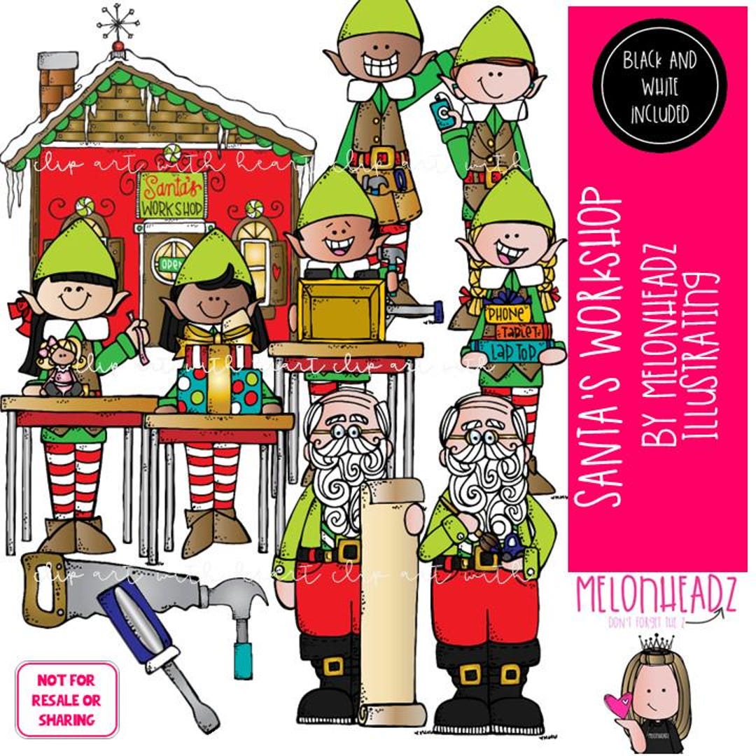Santa's Workshop Clip Art, Christmas, North Pole COMBO PACK - Etsy