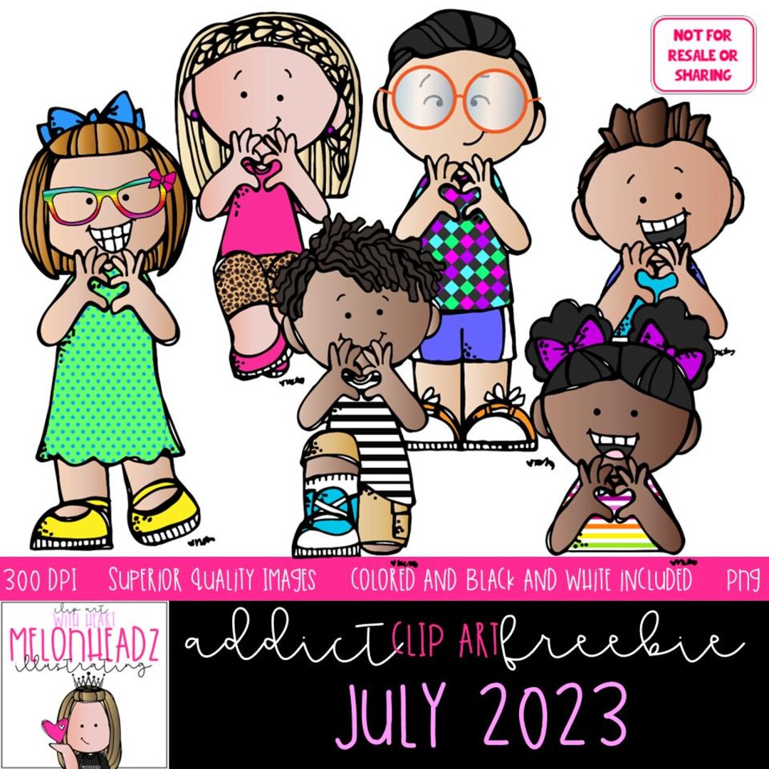 Melonheadz Addict Clip Art Digi Stamp July Set 2023 Mini - Etsy