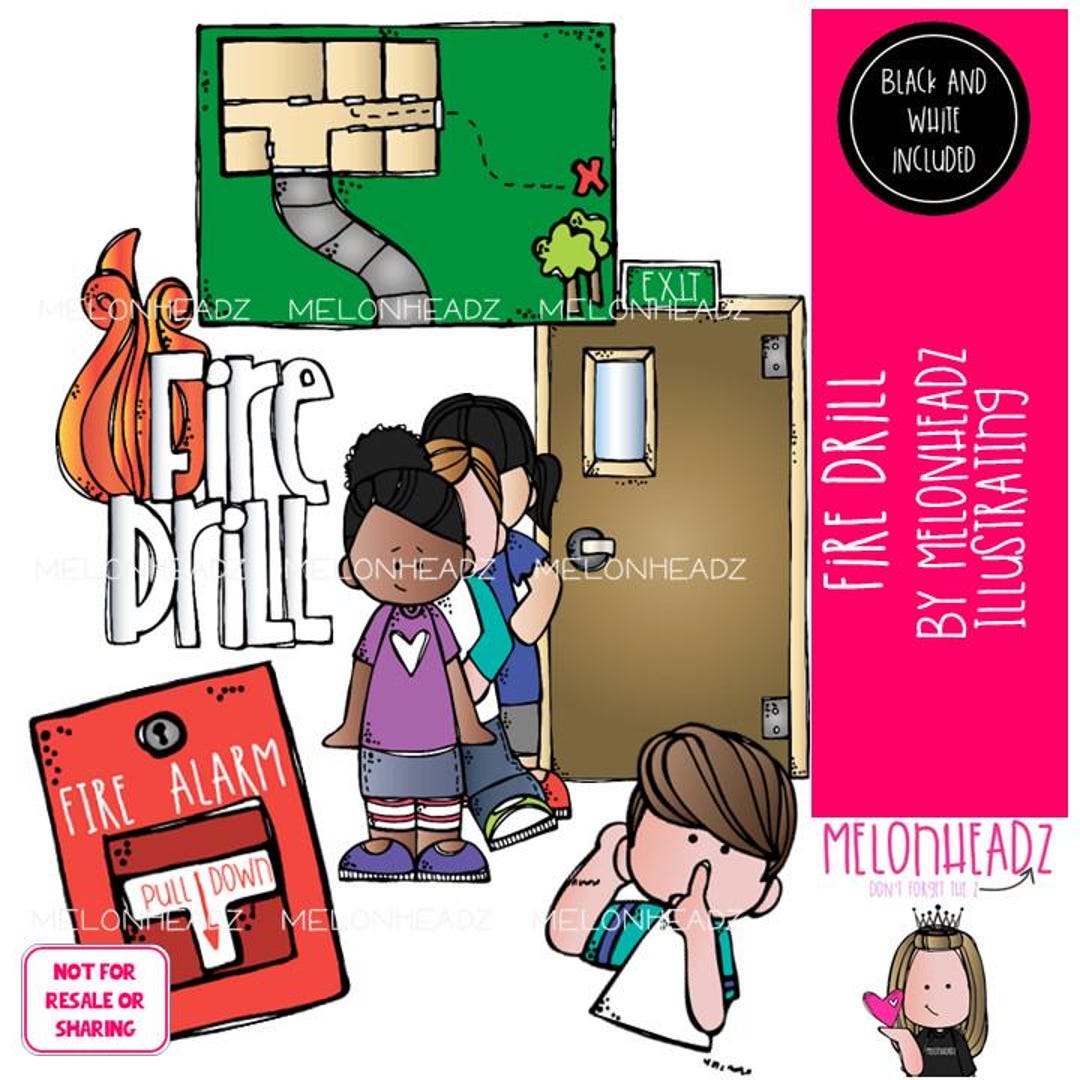 Fire Drill Clip Art, School Safety Clip Art, Fire Alarm Clip Art Mini ...