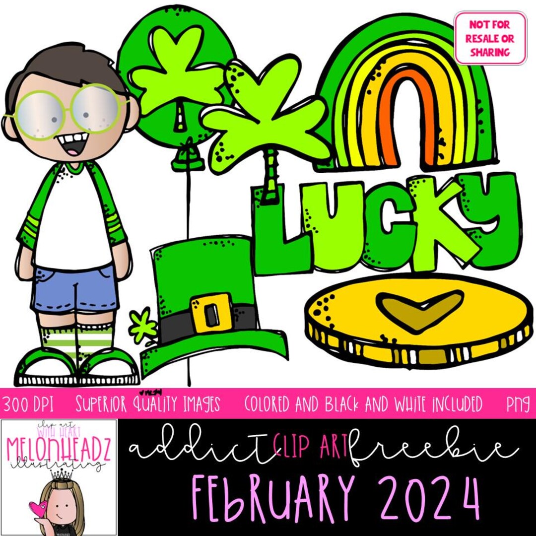 Melonheadz Addict Clip Art Digi Stamp February Set 2025 Mini - Etsy